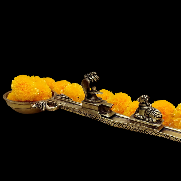 Majestic Brass Ritual Spoon or Uddharani with Nandi and Shiva Linga ...