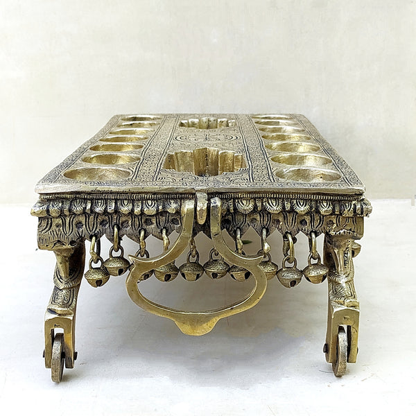 Exquisite Brass Pallanghuzi Board Mind Game With 14 Pits Handcrafted I ...